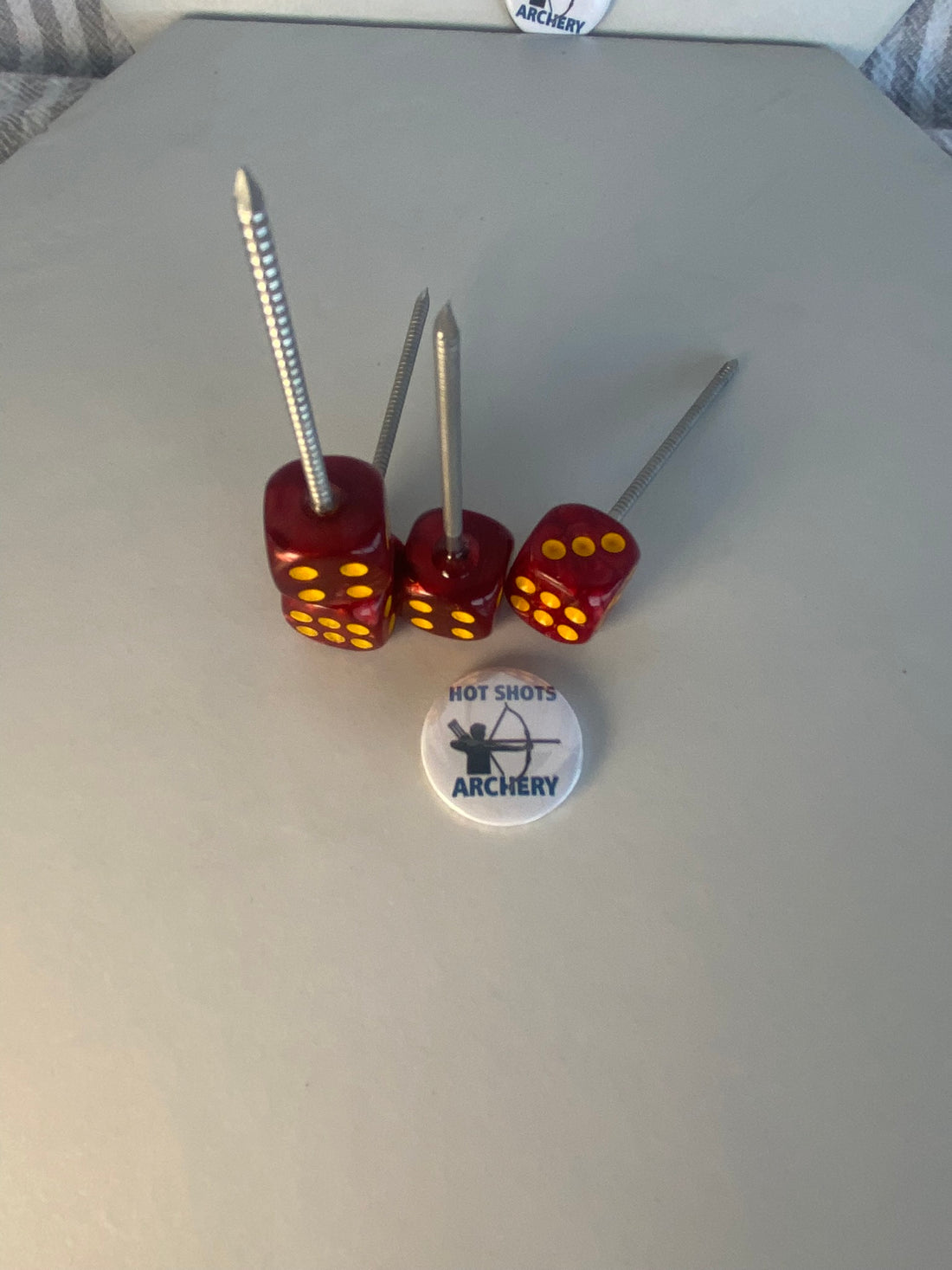 Red Pearl Dice Target Pin – Hot Shots Archery